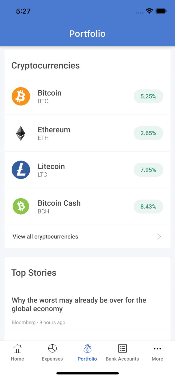 Flutter Finance App Template - Instaflutter